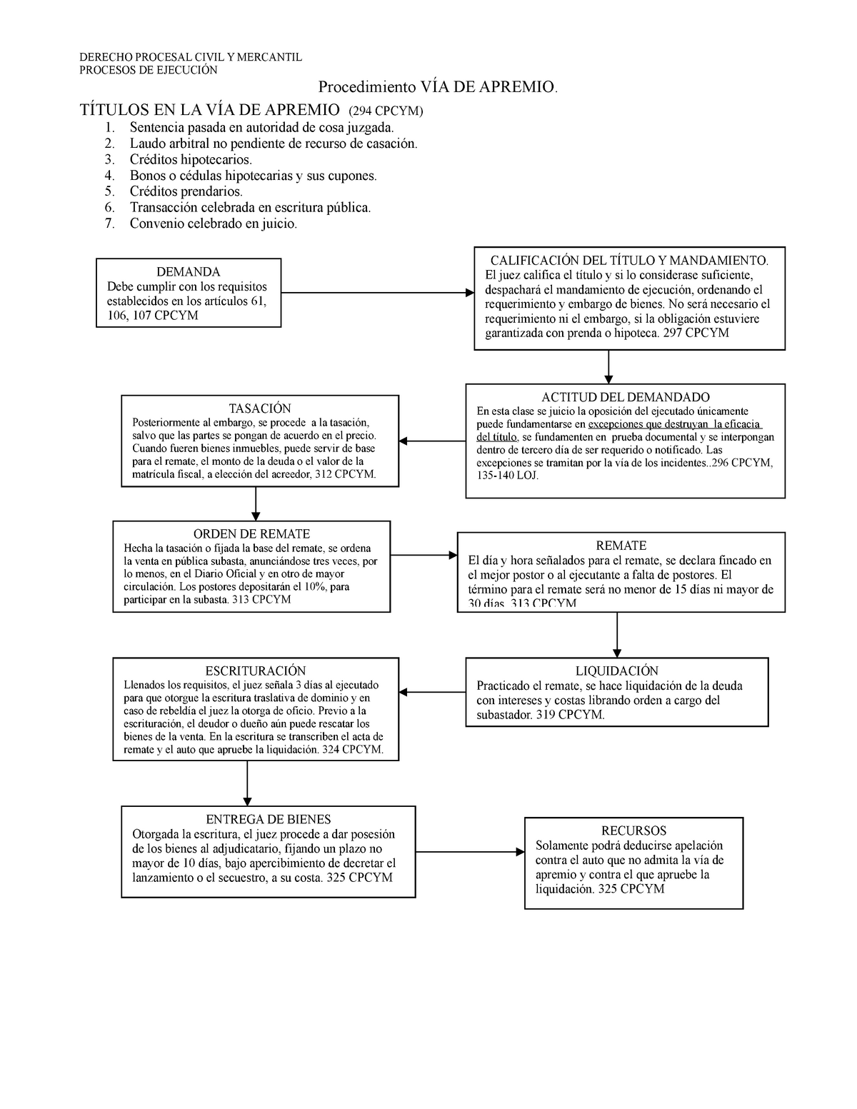 Esquema Vía De Apremio En Materia Civil Guatemala Derecho Procesal