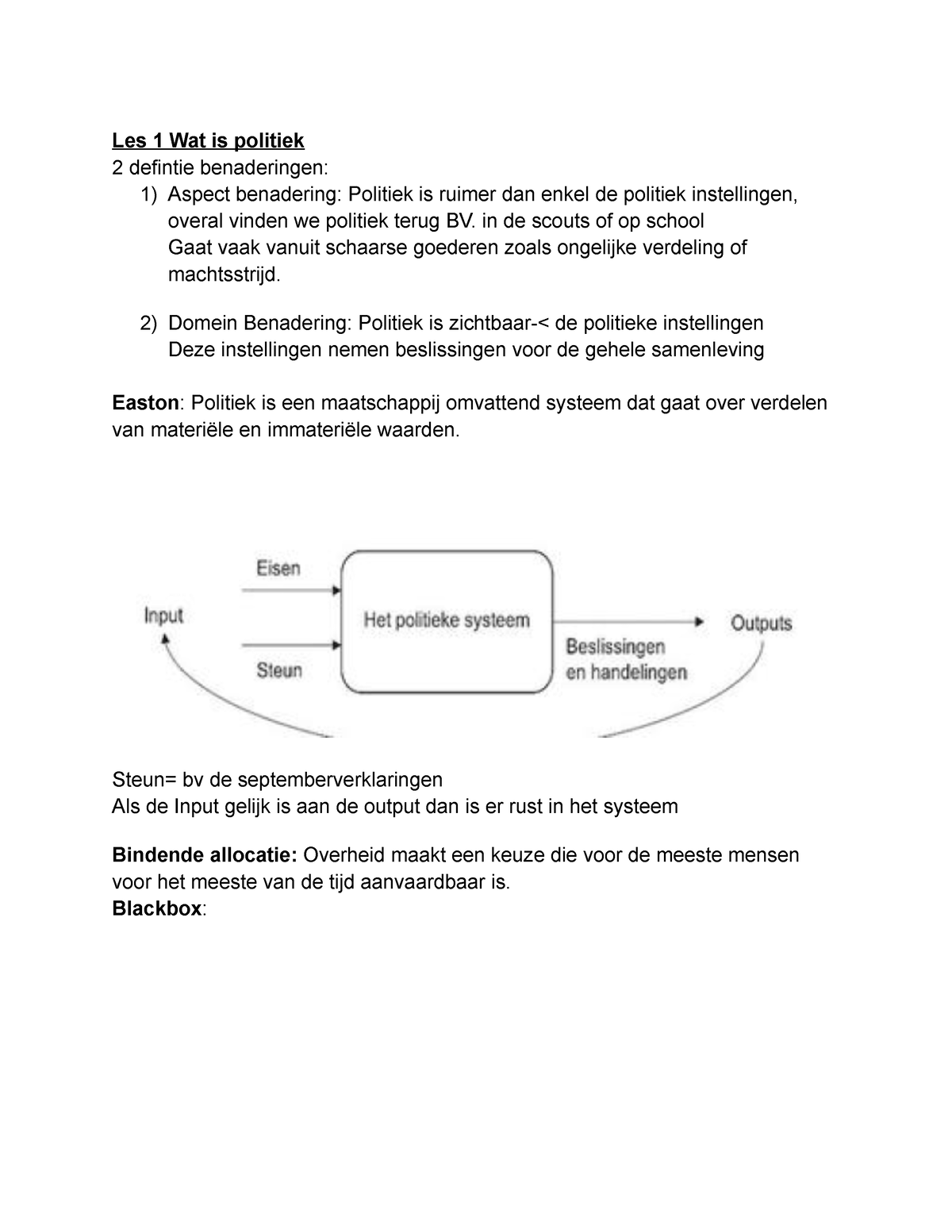 Notities Politiek En Beleid Les 1 Wat Is Politiek 2 Defintie