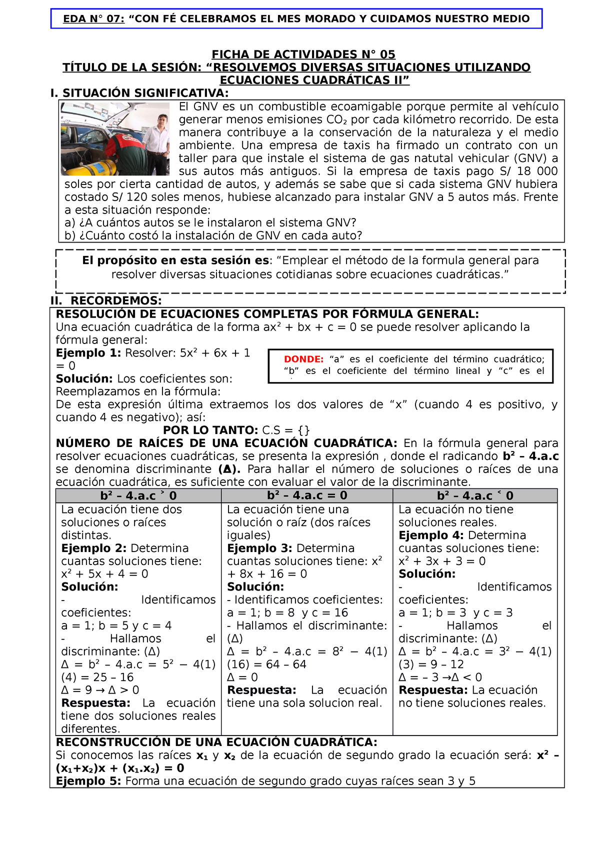 Solucion Ficha 5 4to Eda7 Ficha De Actividades N° 05 TÍtulo De La