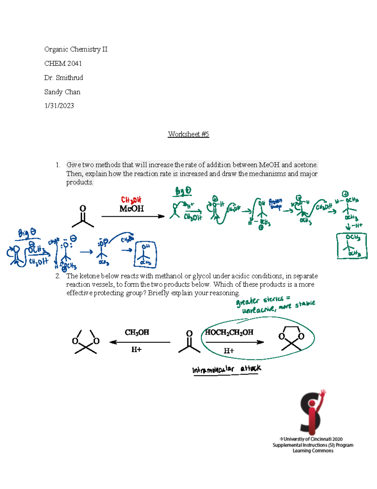 Organic Chemistry Ii Lecture Notes Organic Chemistry Ii Chem 2041