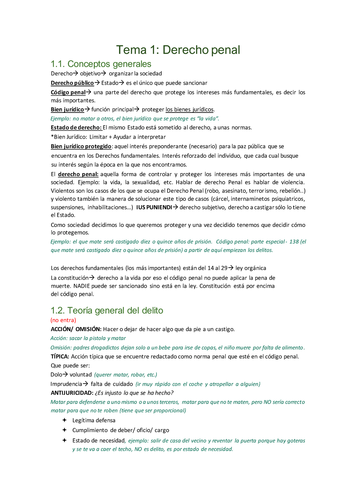 Tema 1 El Derecho Penal Tema 1 Derecho Penal 1 Conceptos Generales