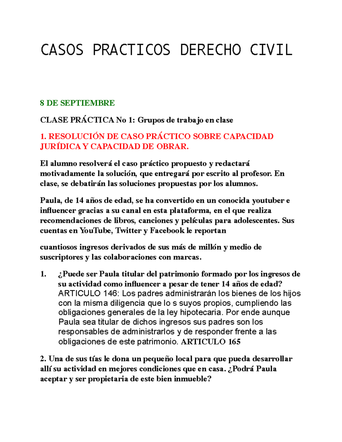 Casos Practicos Derecho Civil Casos Practicos Derecho Civil 8 De