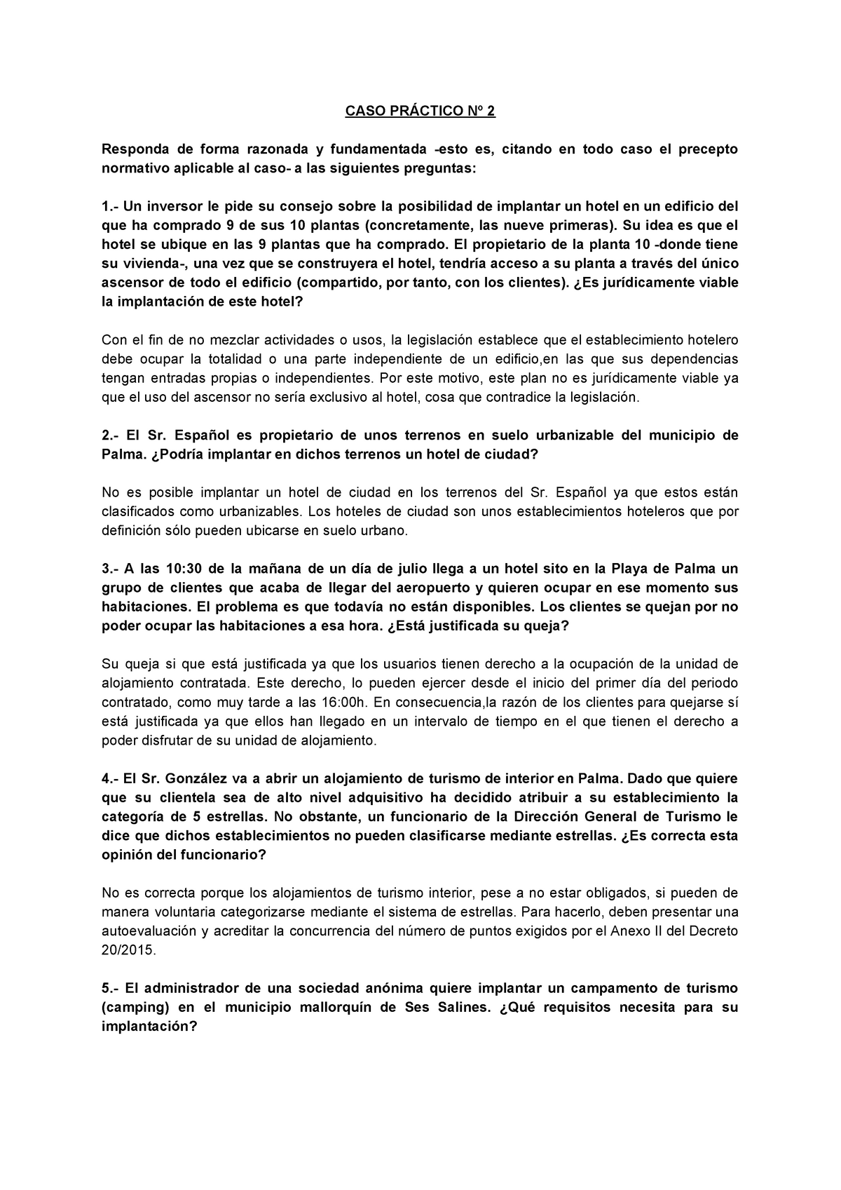 Caso Práctico 2 Caso 2 Caso PrÁctico Nº 2 Responda De Forma