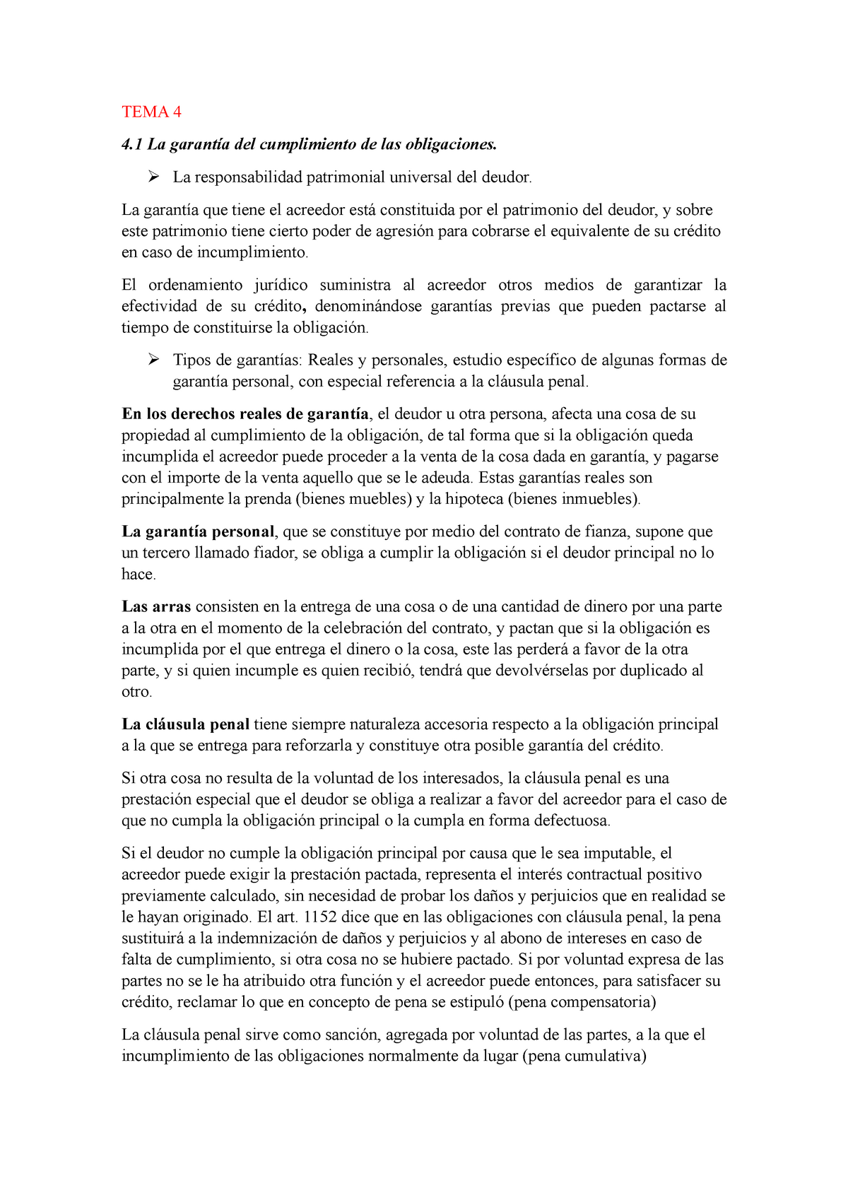 Tema 4 5 Oyc Oyc Tema 4 4 La Garantía Del Cumplimiento De Las