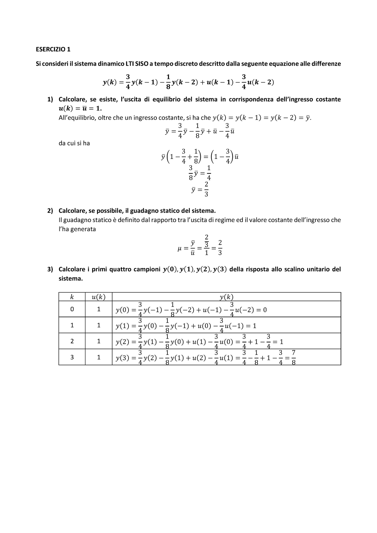 Esercitazione Automatica 06 2021 22 Esercizio 1 Si Consideri Il