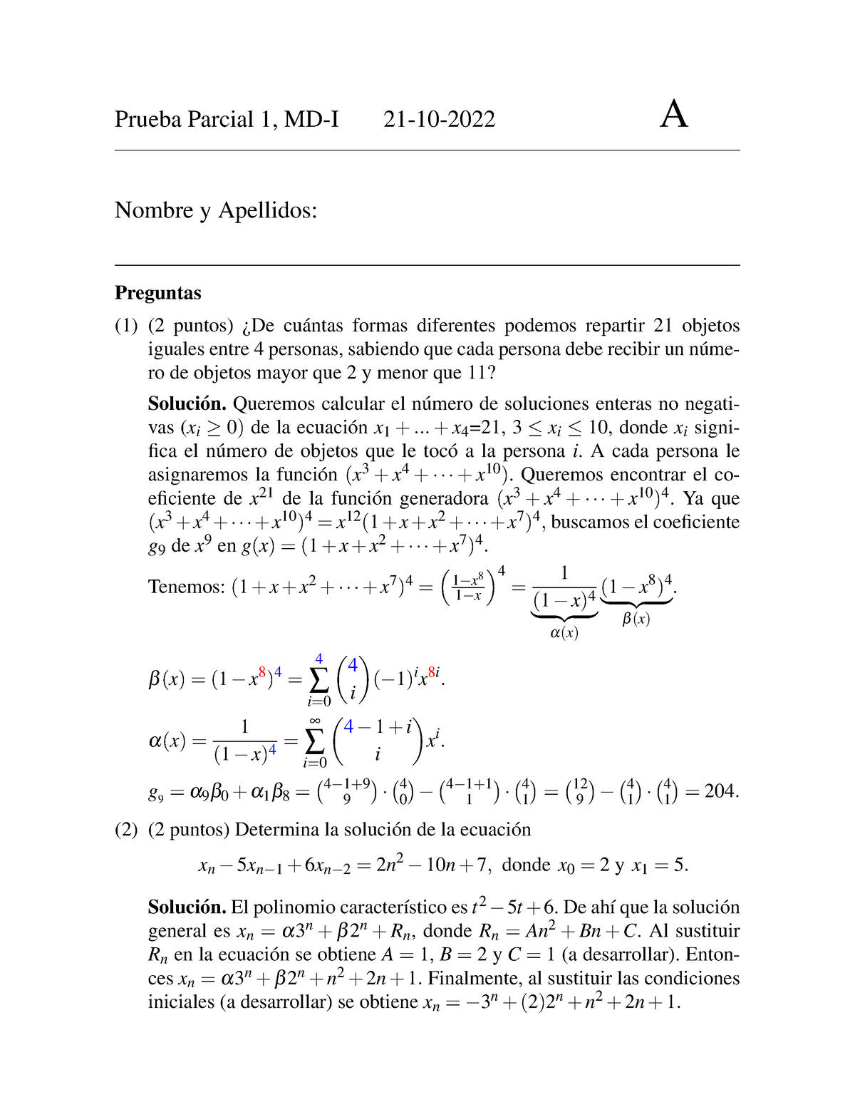 1er Examen Parcial Soluciones Prueba Parcial 1 Md I 21 10 2022 A