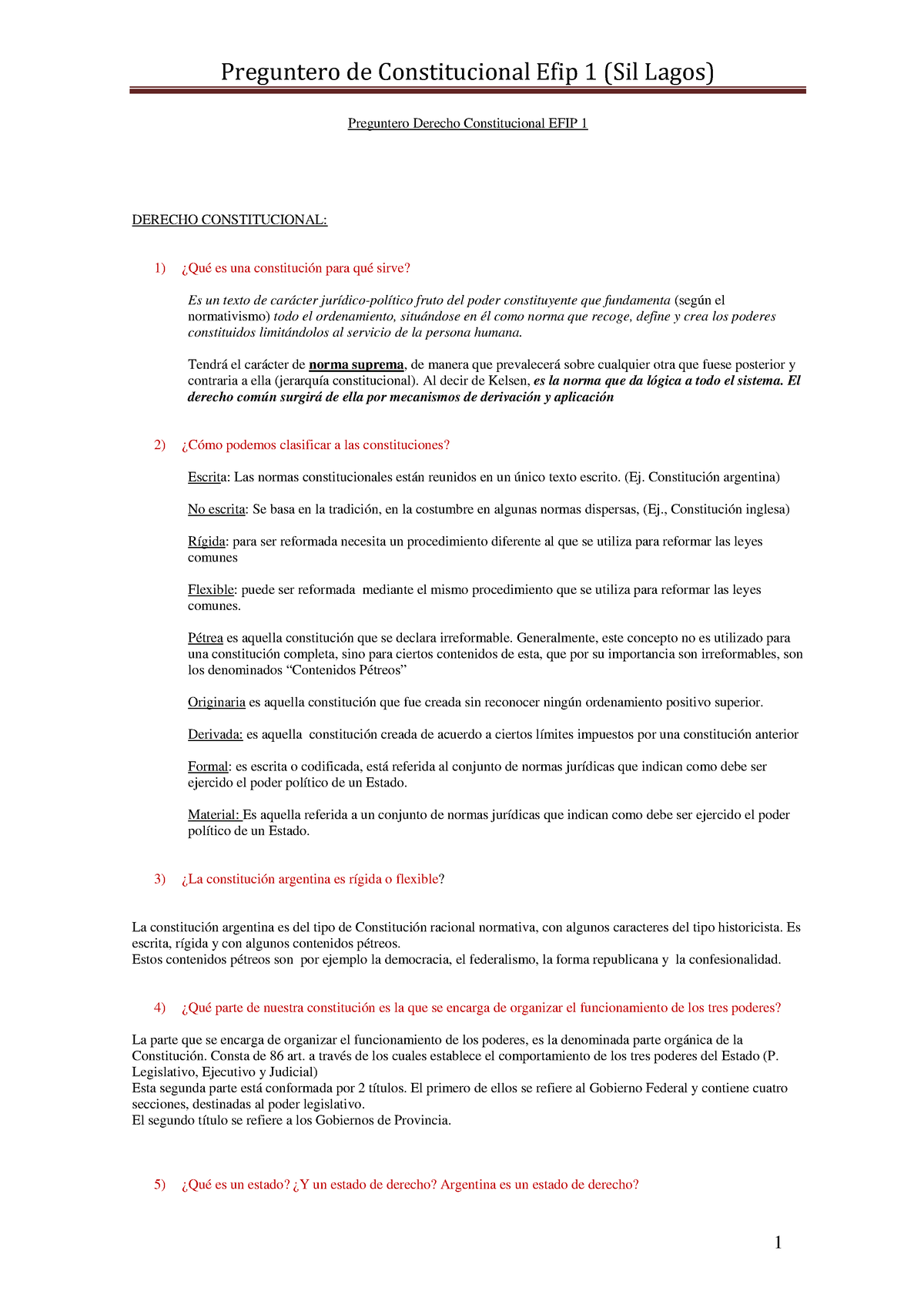 Preguntero Ejemplificativo Constitucional Preguntero Derecho