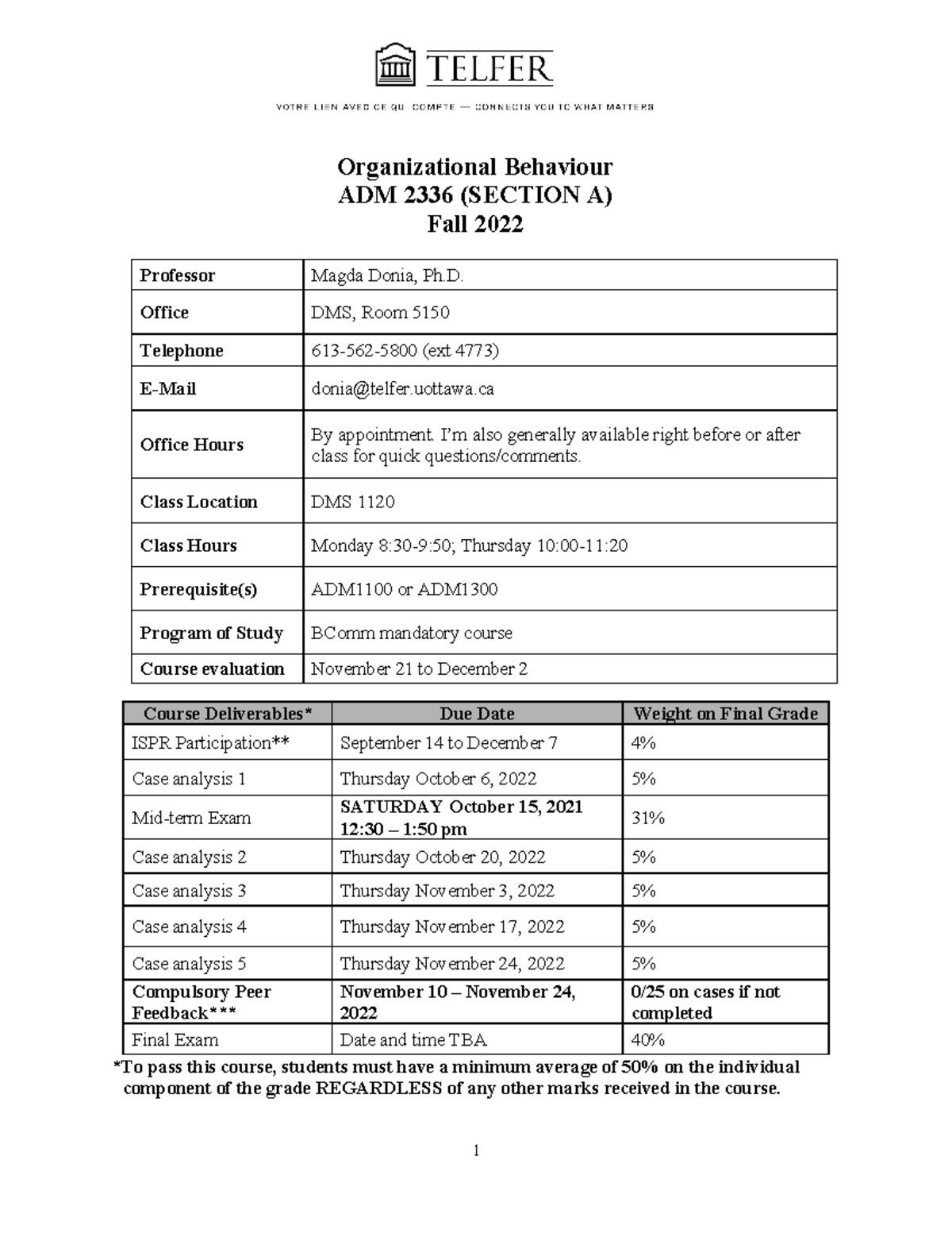 Adm 2336 A Fall 2022 Adm 2336 A Fall 2022 Syllabus Magda Donia