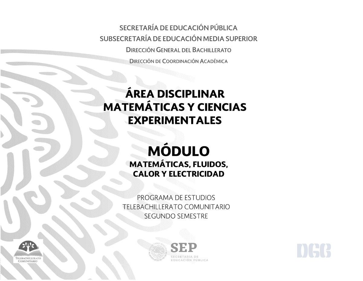 Matemáticas Fluidos Calor Y Electricidad 26022020 1 Secretaría De