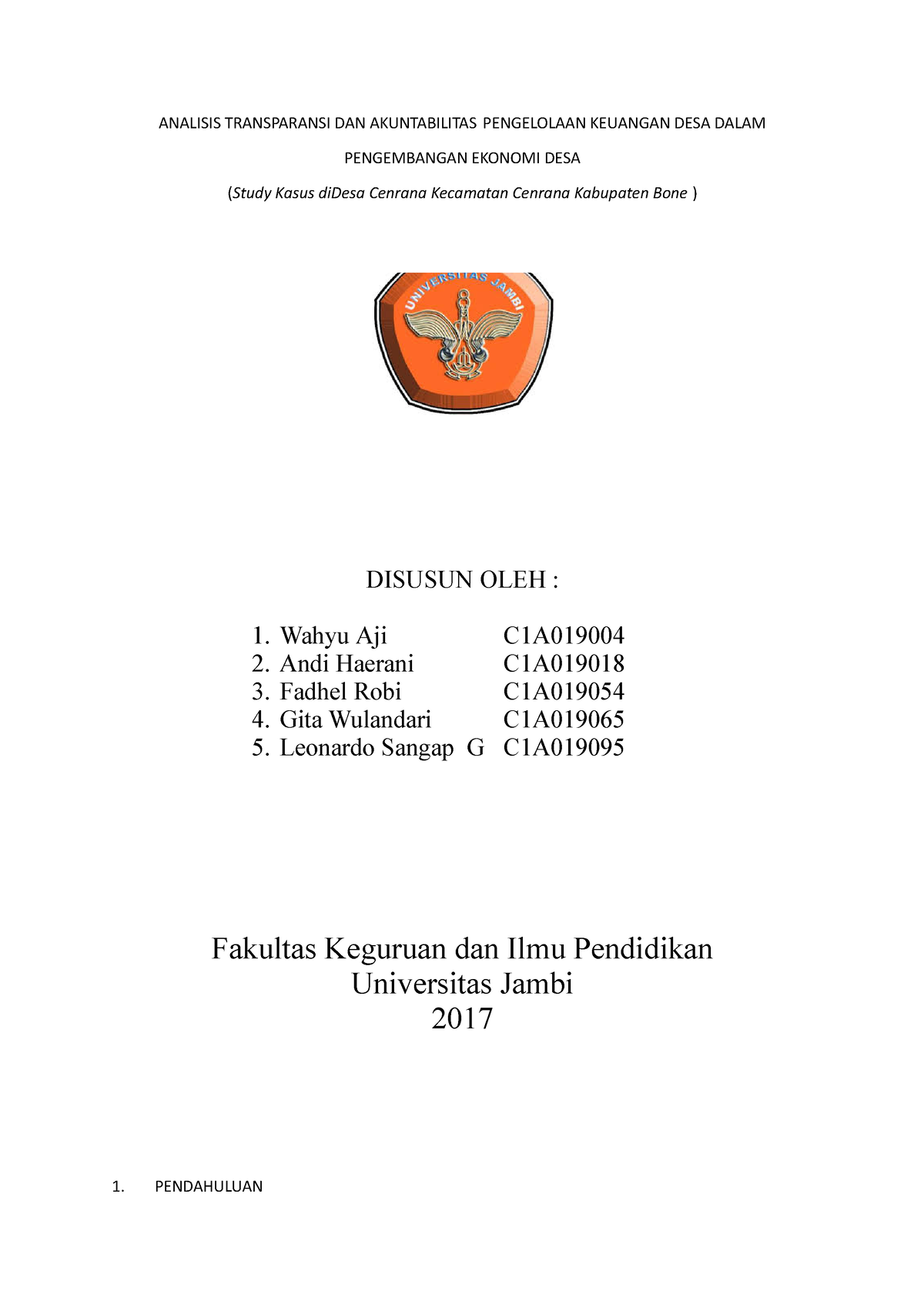 Analisis Transparansi Dan Akuntabilitas Pengelolaan Keuangan Desa Dalam