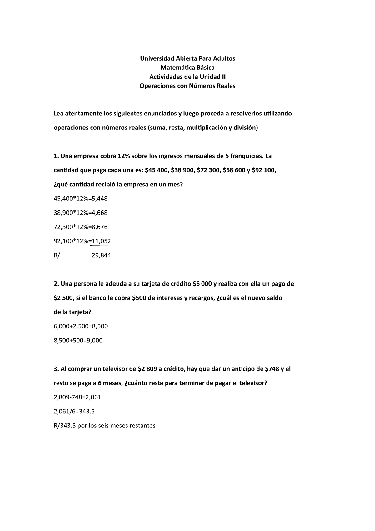 Tarea 2 5252525 Universidad Abierta Para Adultos Matemática Básica