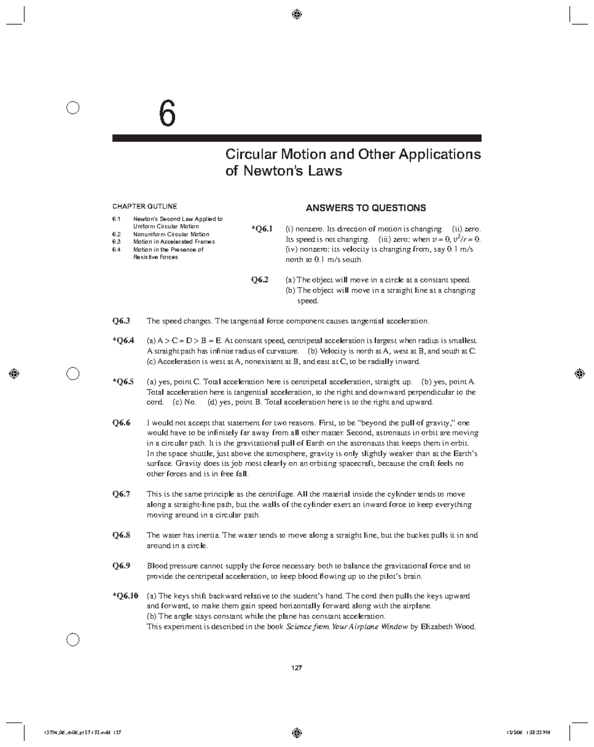 Sm Chapter 6 Solucionario Del Libro Serway 6 Circular Motion And