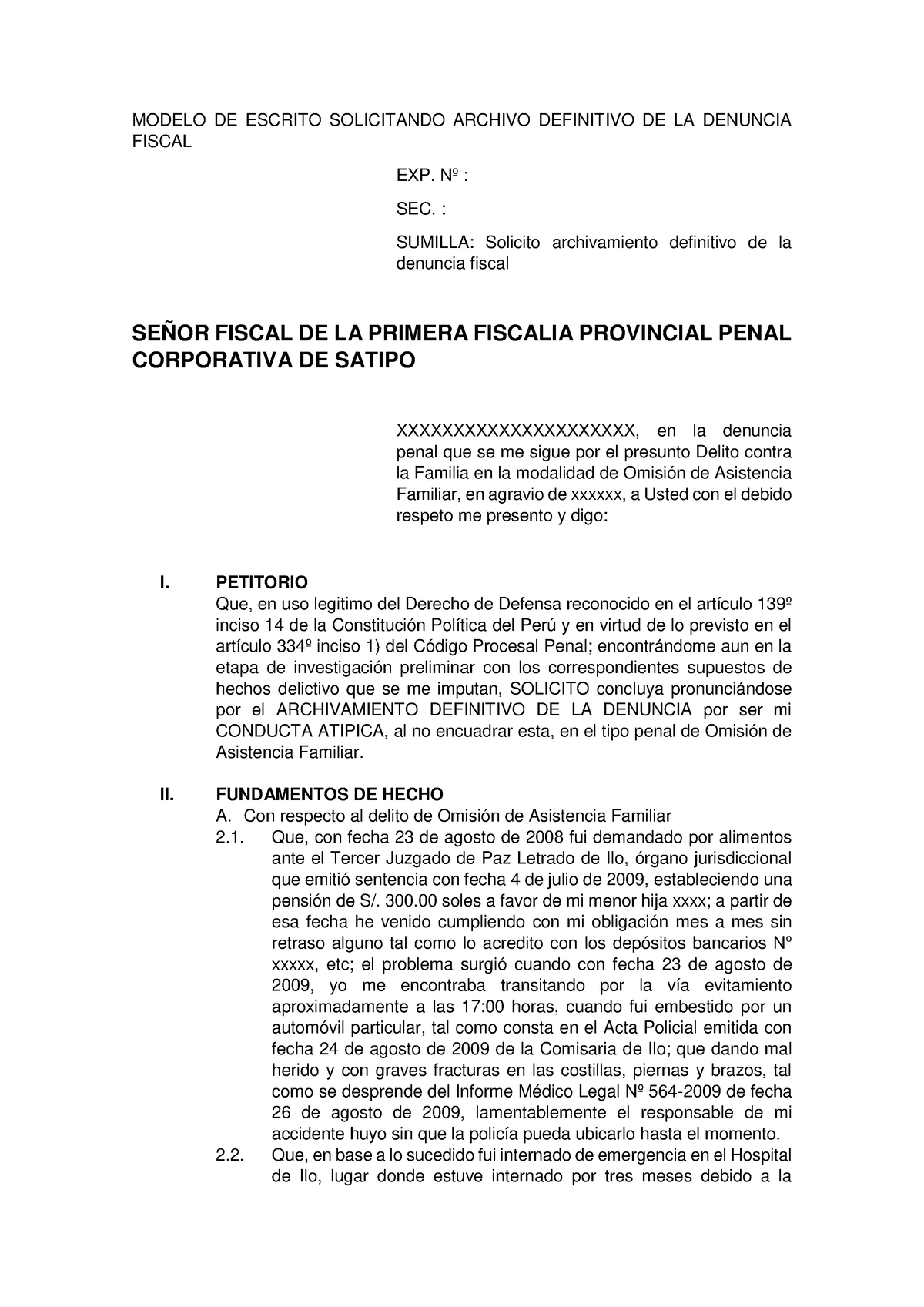 Vsip Escrito Archivo Definitivo Modelo De Escrito Solicitando