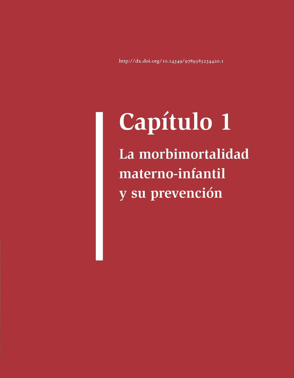 1 Capítulo 1 La Morbimortalidad Materno Infantil Y Su