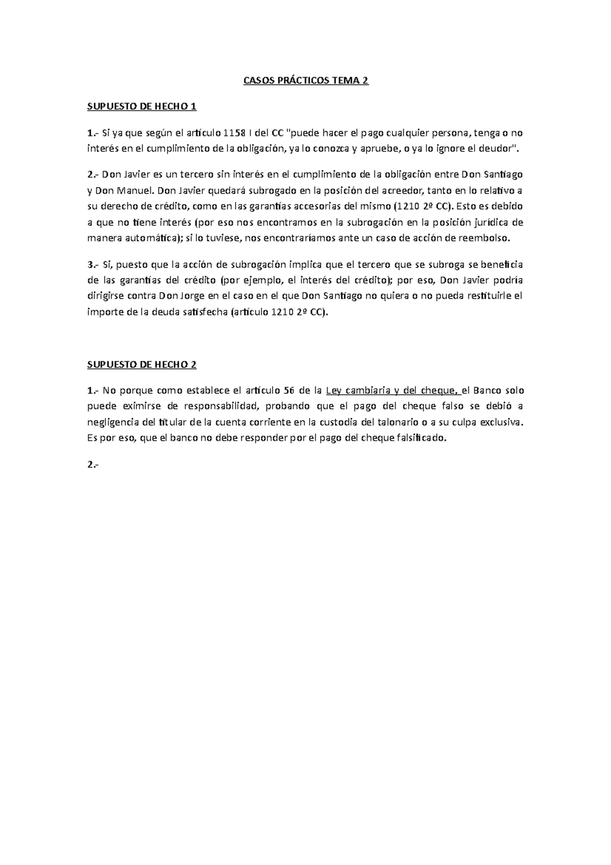 Casos Prácticos Tema 2 Casos PrÁcticos Tema 2 Supuesto De Hecho 1 1