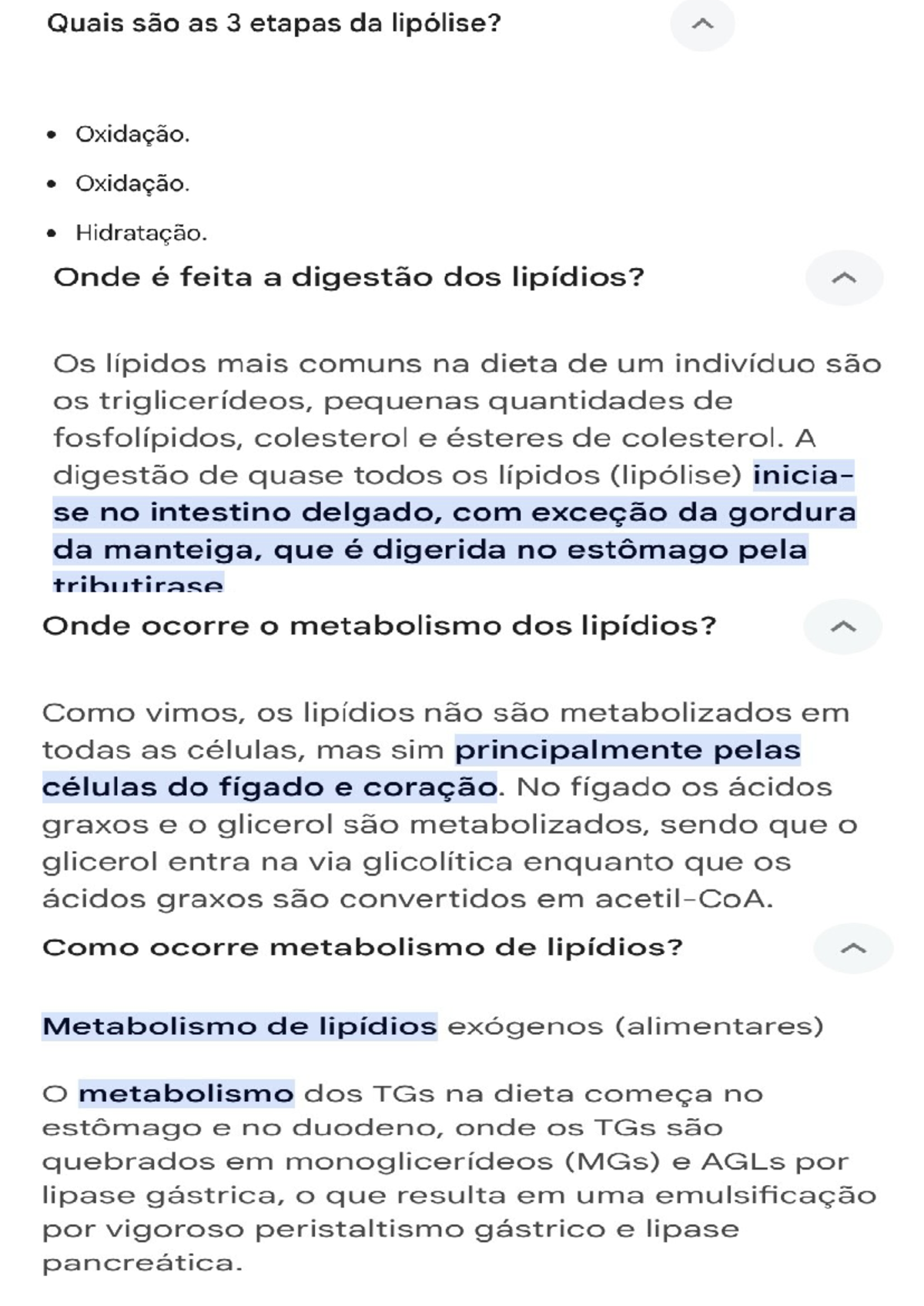 Lipídeos Bioquimica Quais São As 3 Etapas Da Lipólise Oxidação