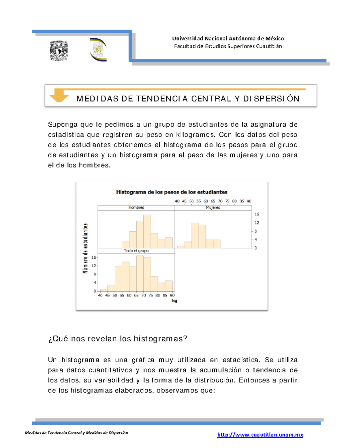 1 Medidas De Tendencia Central Y Dispersion Aplicando La Estadistica