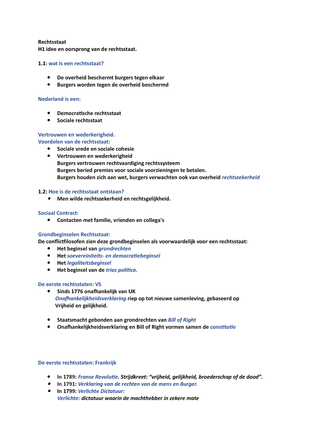 Rechtsstaat 18 H Cijfer 83 Rechtsstaat H1 Idee En Oorsprong Van