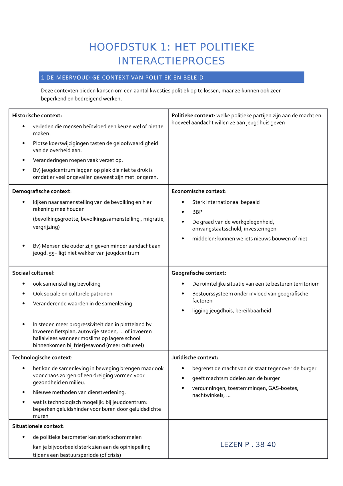 Politiek Hoofdstuk 1 Politieke Interactieproces Hoofdstuk 1 Het