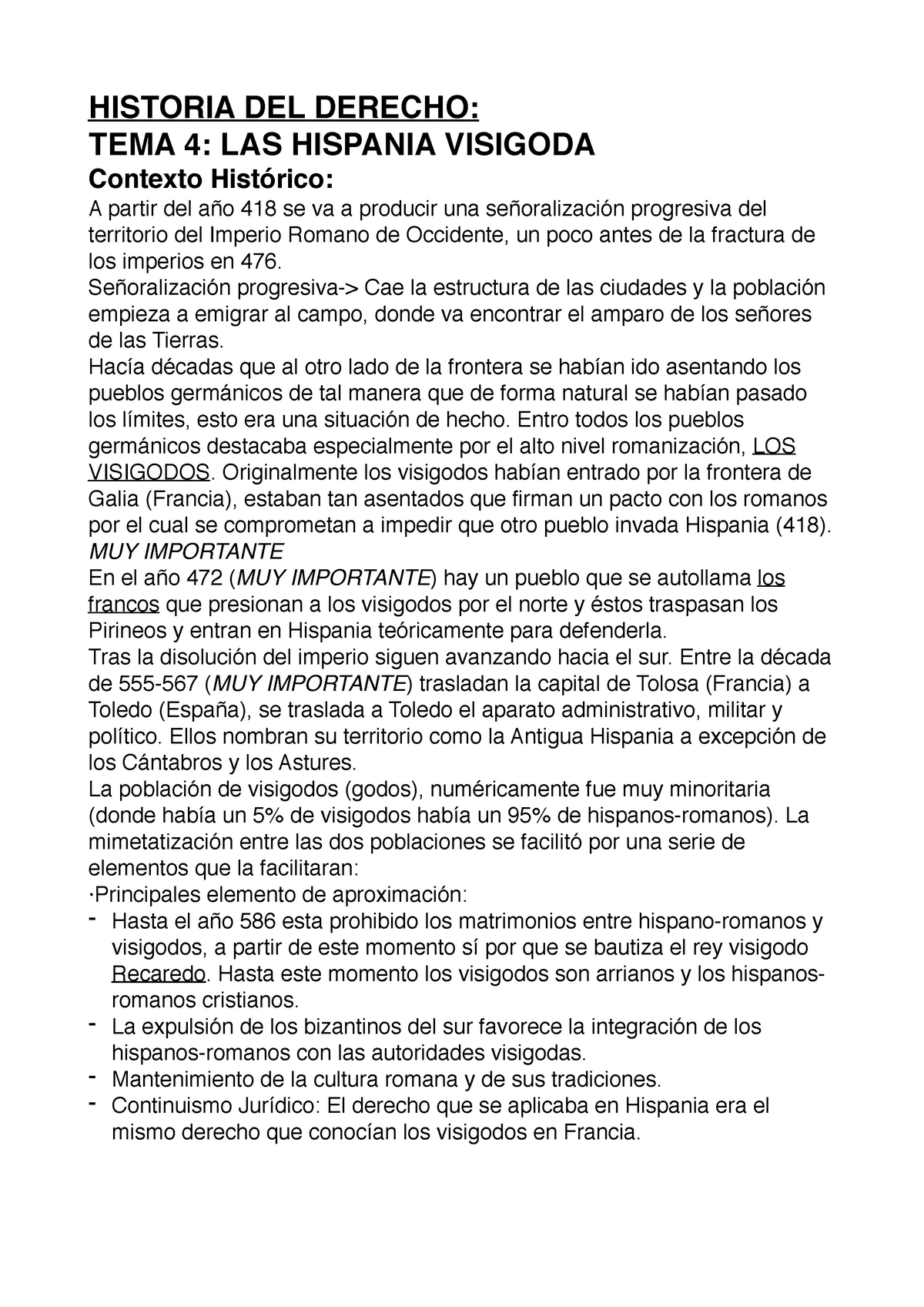 Tema 4 Historia Del Derecho Historia Del Derecho Tema 4 Las