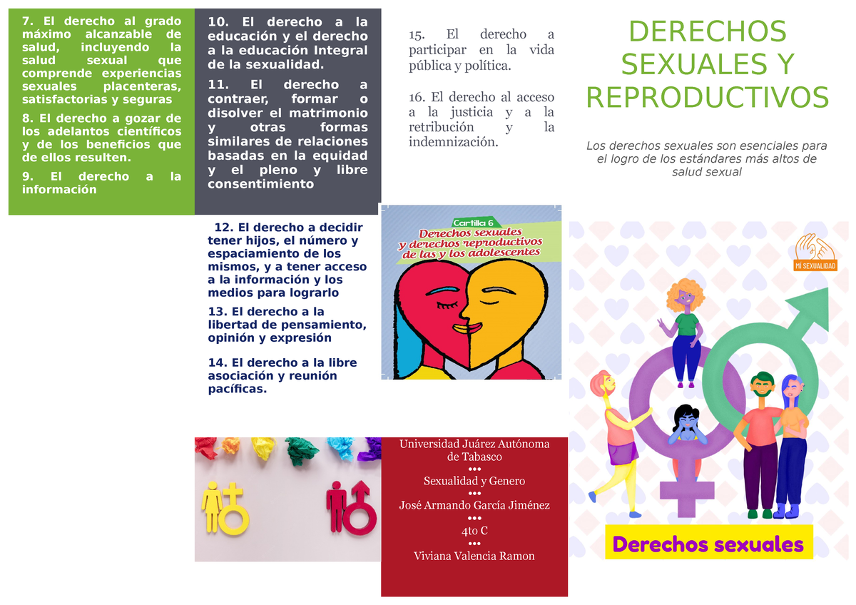 Triptico Derechos Sexuales 7 El Derecho Al Grado Máximo Alcanzable