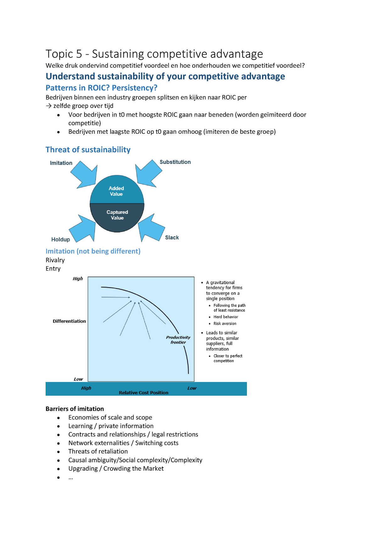 Topic 5 Sustaining Competitive Advantage Topic 5 Sustaining