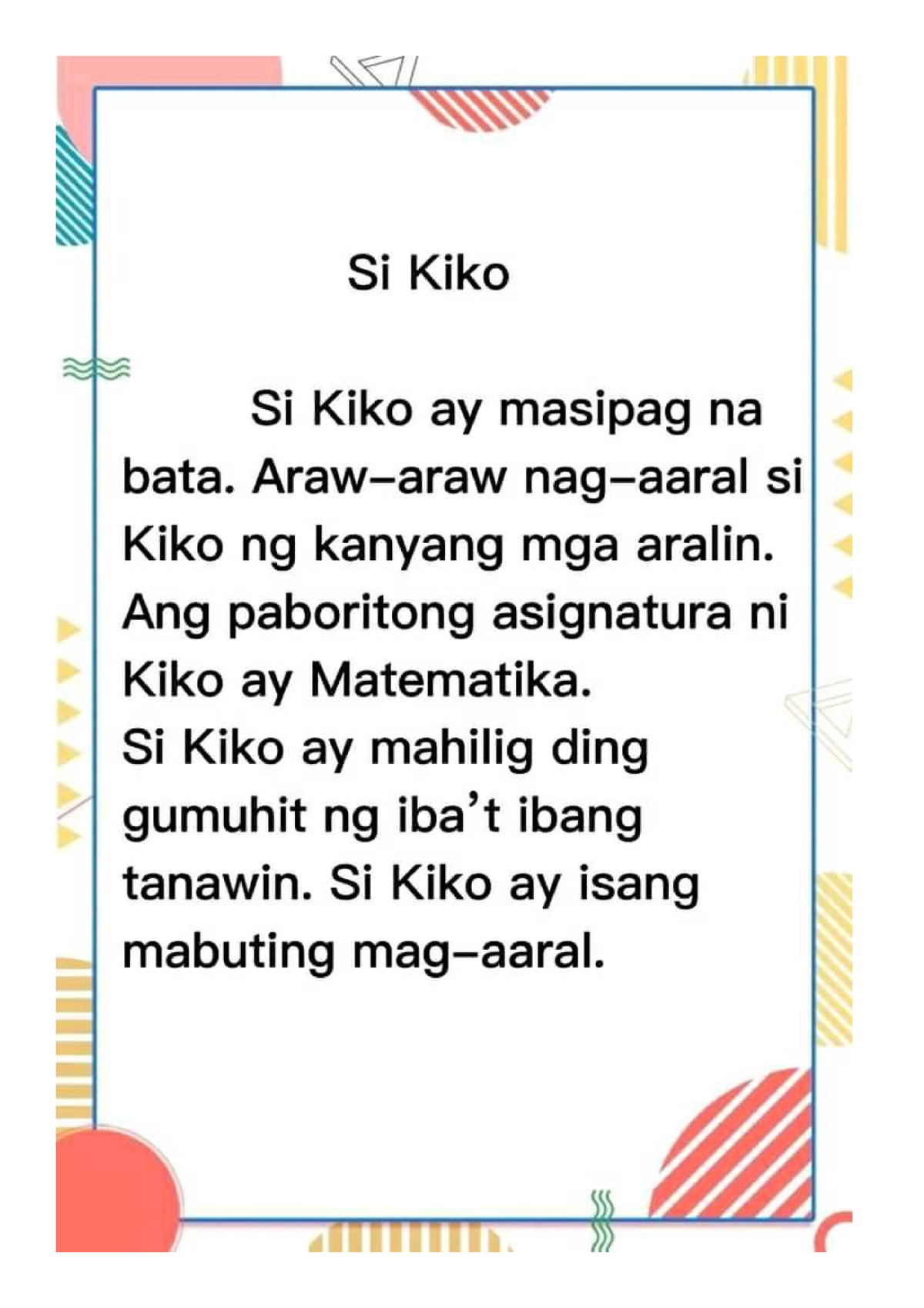 Mga Babasahin Sa Filipino Grade 1