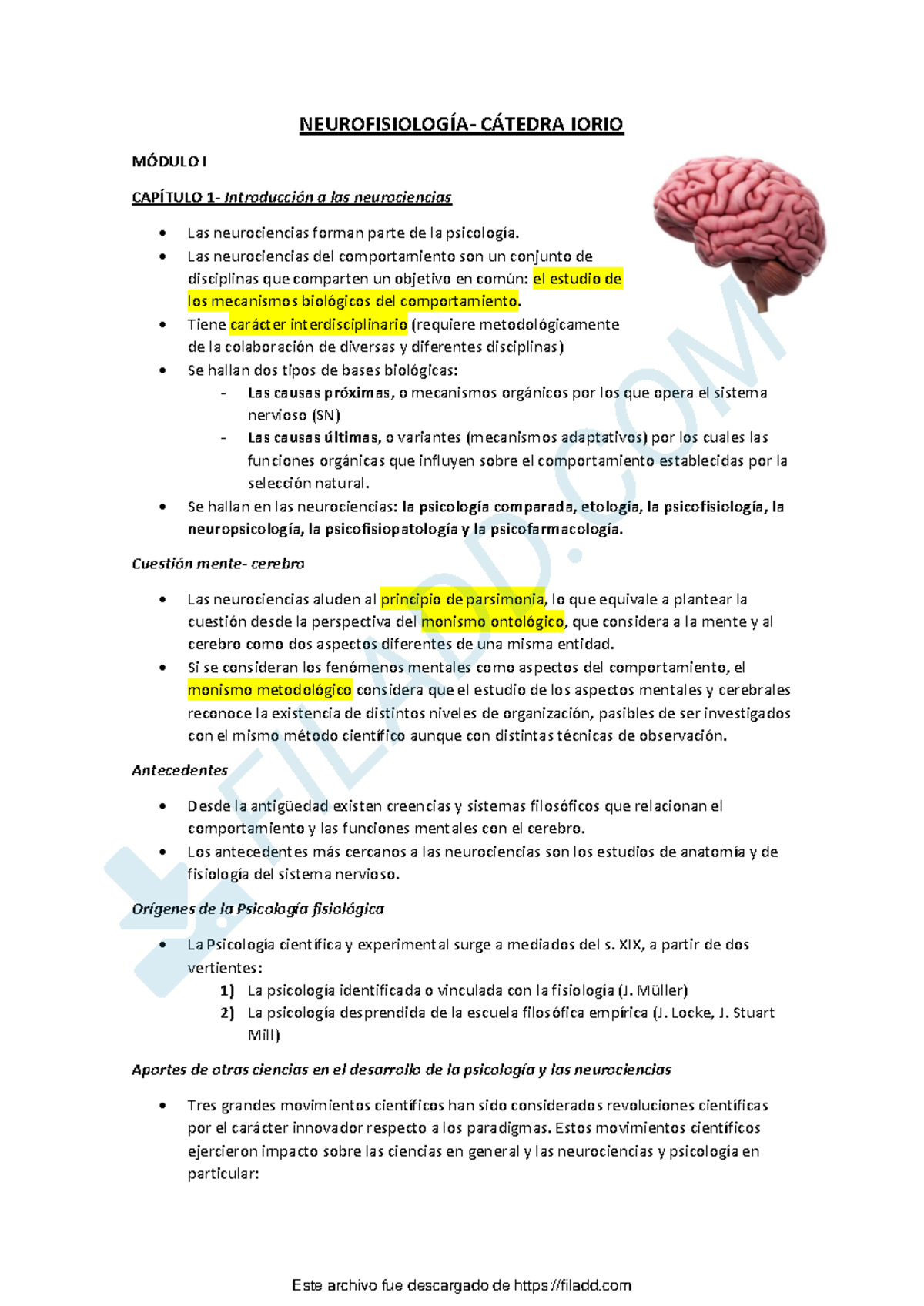 Neurofisiologia Resumen 1er Parcial NeurofisiologÍa CÁtedra Iorio