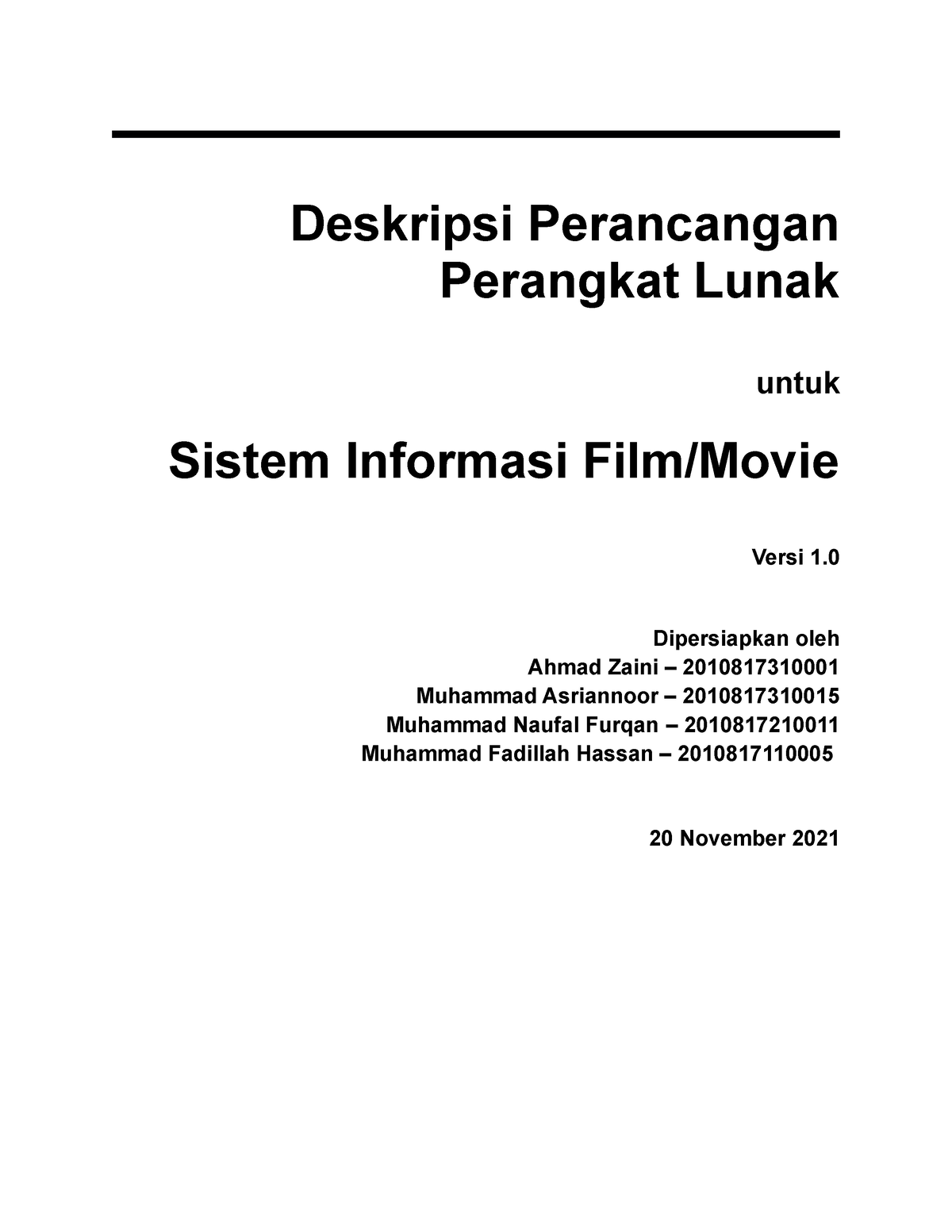 Uas Dppl Deskripsi Perancangan Perangkat Lunak Deskripsi