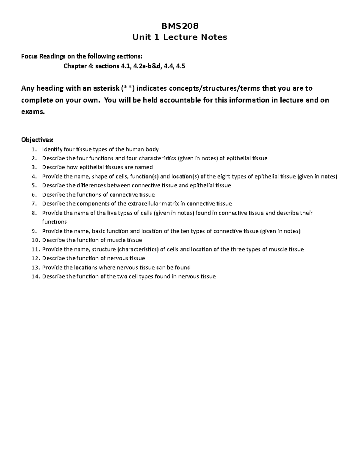 Lecture Notes Chapter 4 Bms Unit 1 Lecture Notes Focus Readings On