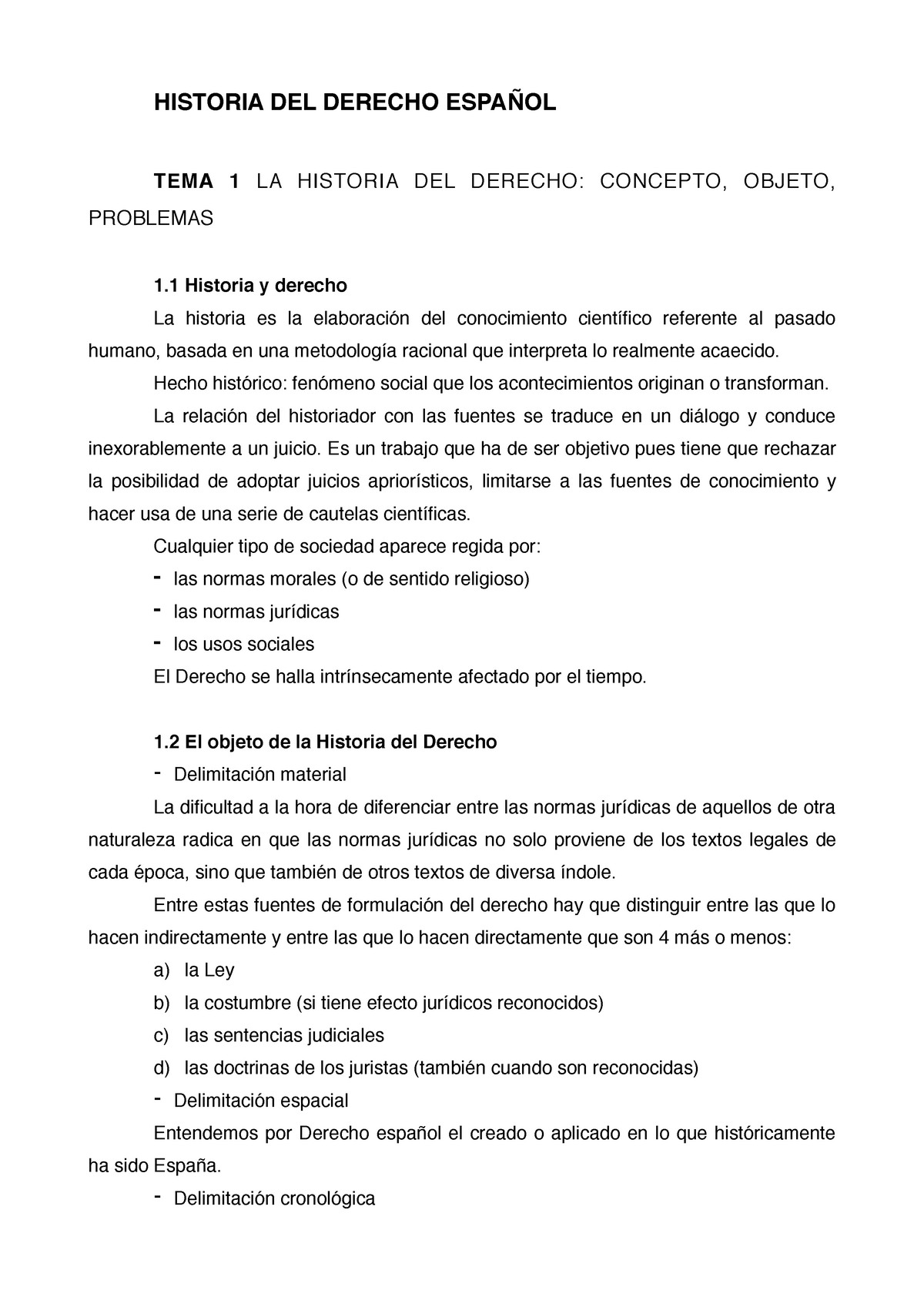 T 1 Resumen T 1 Historia Del Derecho Español Uned Historia Del