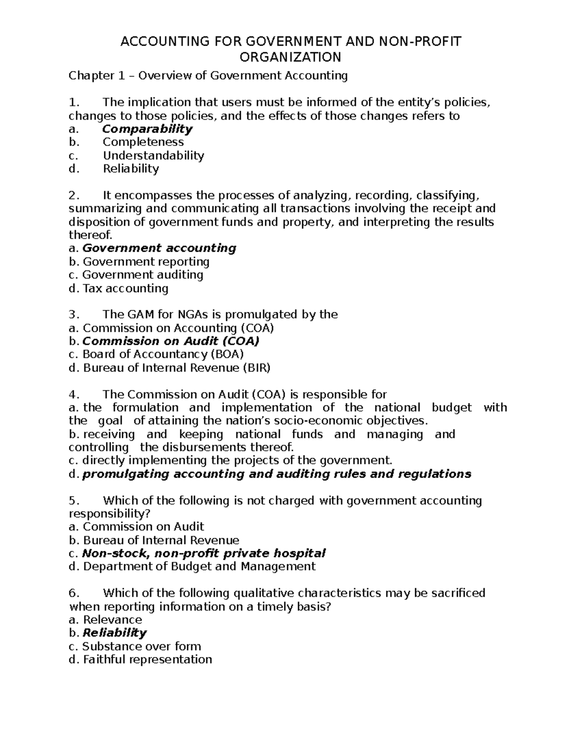 Accounting For Government Organization Chapter 1 Overview Of