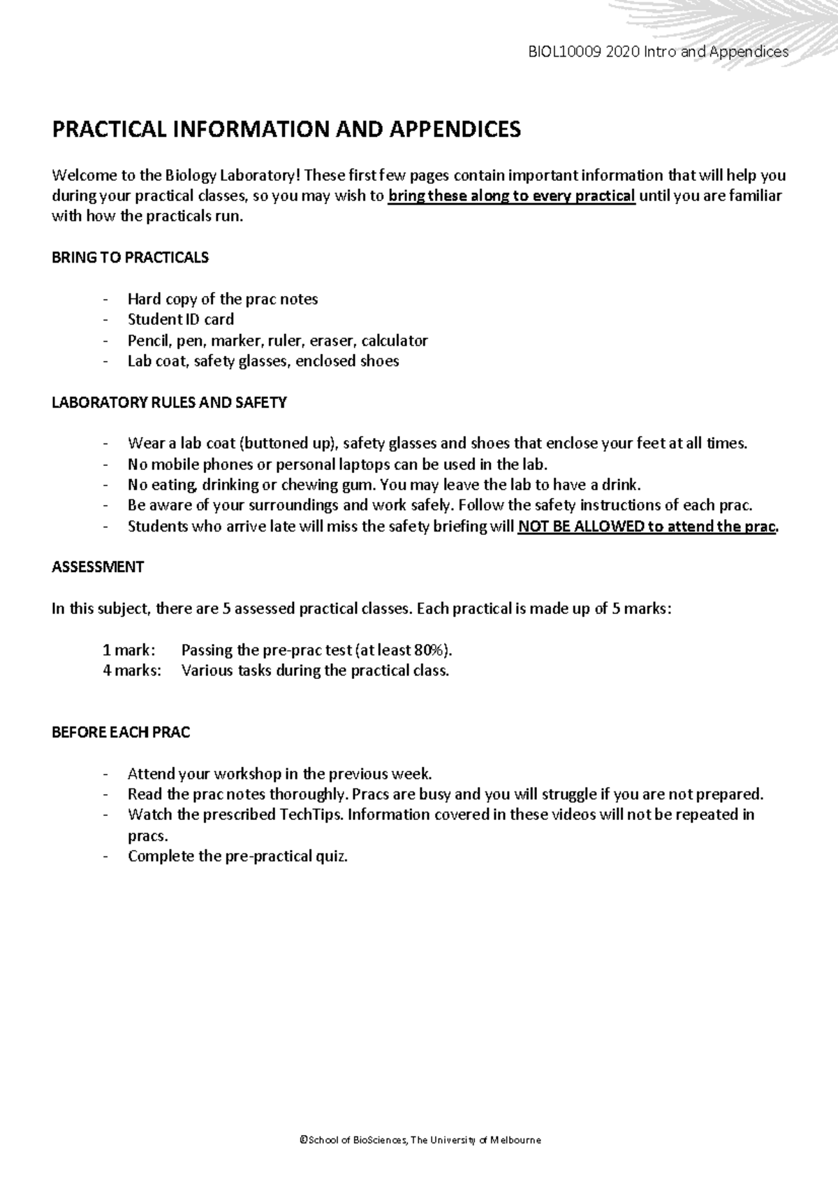 Biol10009 Practical Manual 2020 Intro Prac 1 Warning Tt Undefined