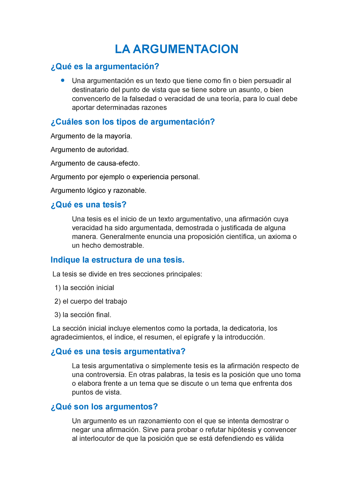 La Argumentacion La Argumentacion ¿qué Es La Argumentación Una