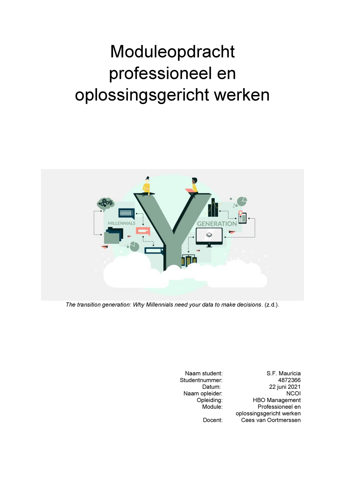 Module Opdracht Professioneel En Oplossingsgericht Werken