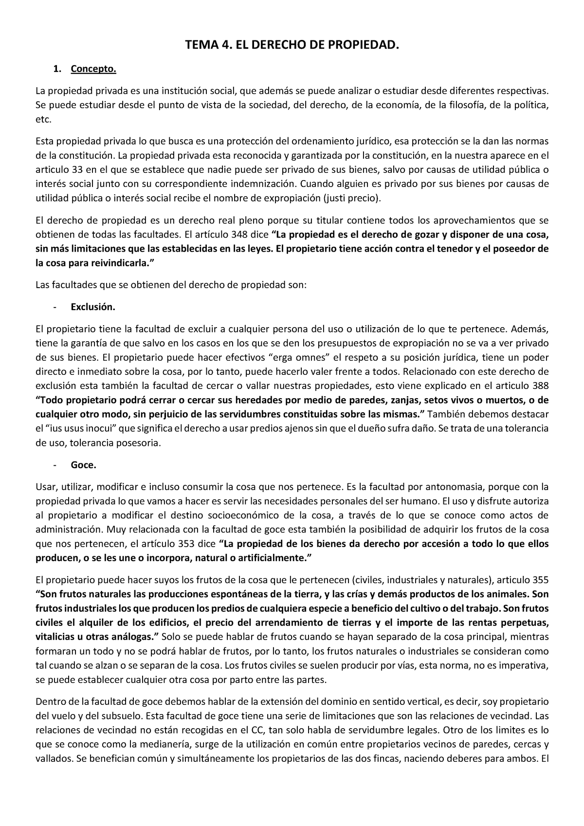 Tema 4 El Derecho De Propiedad Derecho Civil V Urjc Studocu