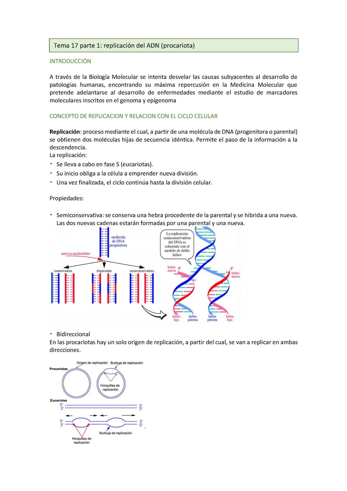 Tema 17 Parte 1 Replicación Introducci”n A TravÈs De La BiologÌa