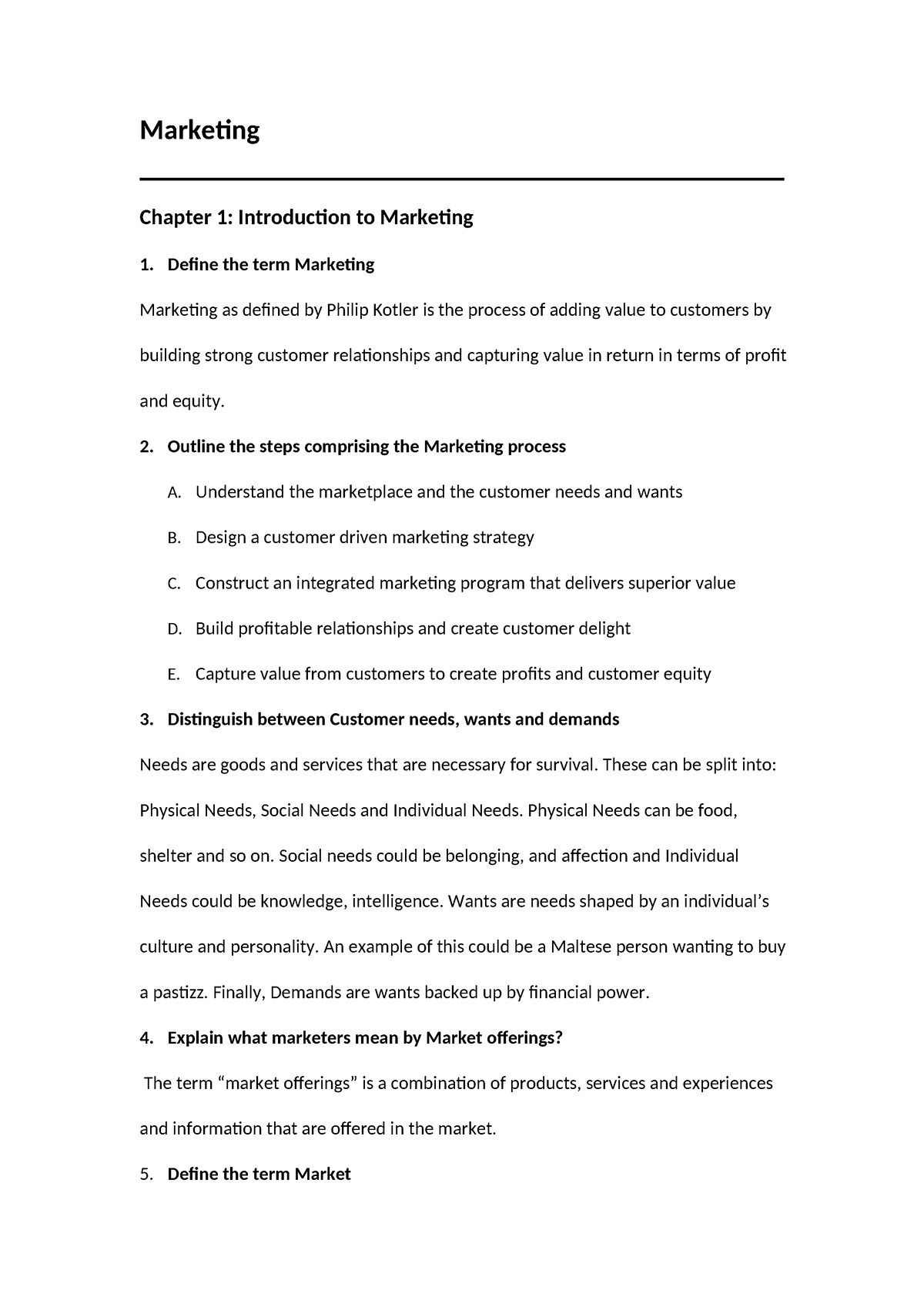 Ch 1 Saqs Marketing Intro Marketing Chapter 1 Introduction To