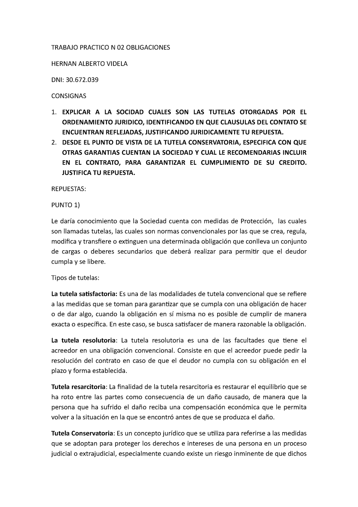 Trabajo Practico 2 Obligaciones Trabajo Practico N 02 Obligaciones