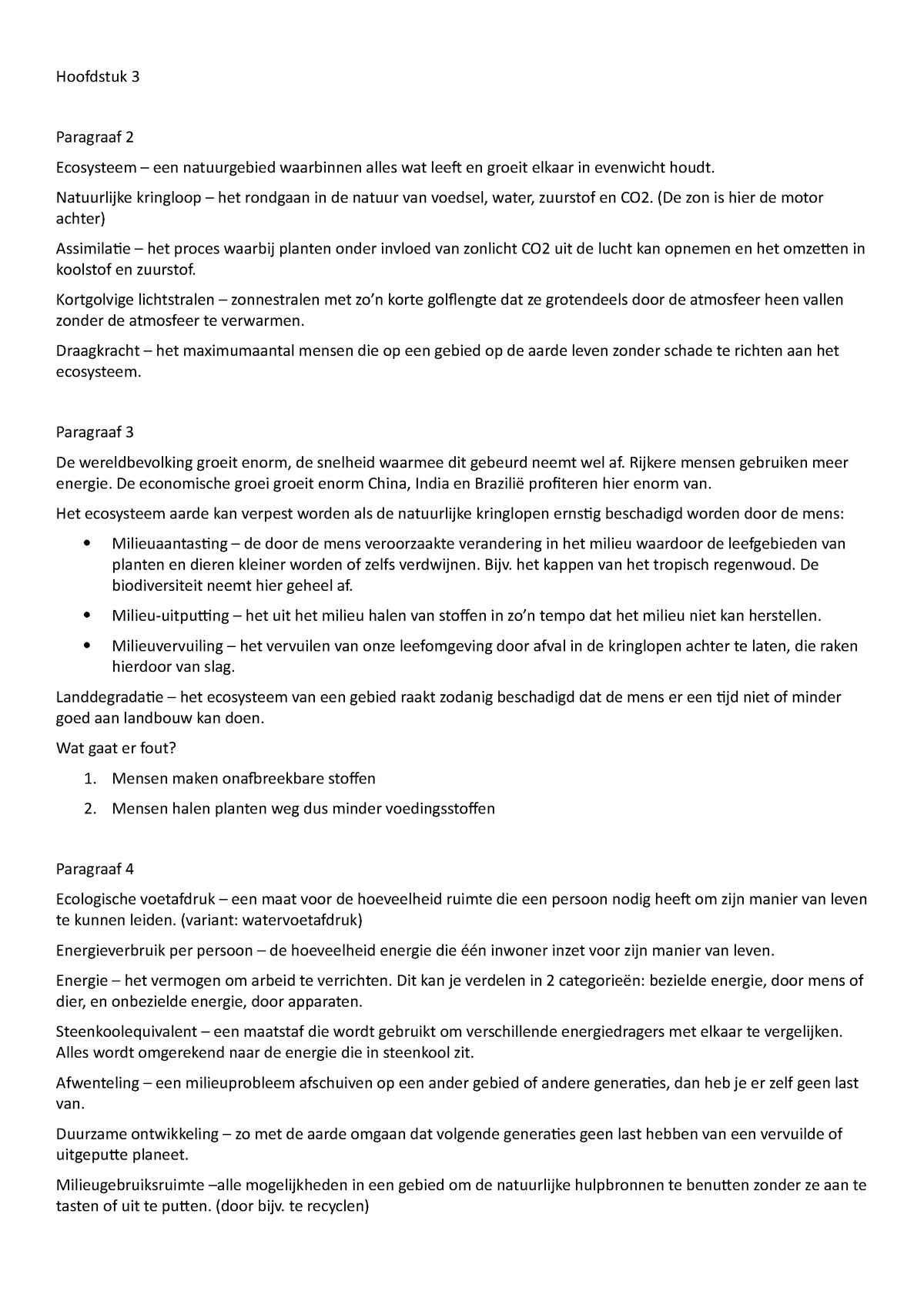 Aardrijkskunde Samenvatting H3 3v3 Toetsweek Hoofdstuk 3 Paragraaf 2