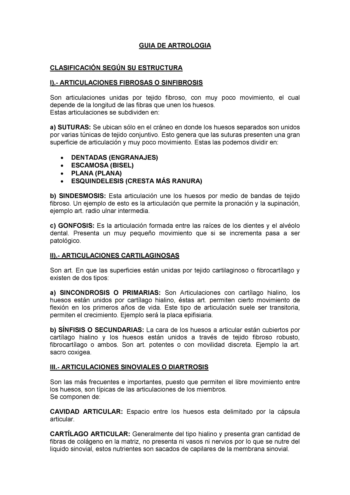 Cuadro Comparativo De Artrologia General Anatomia 011266 Studocu Images