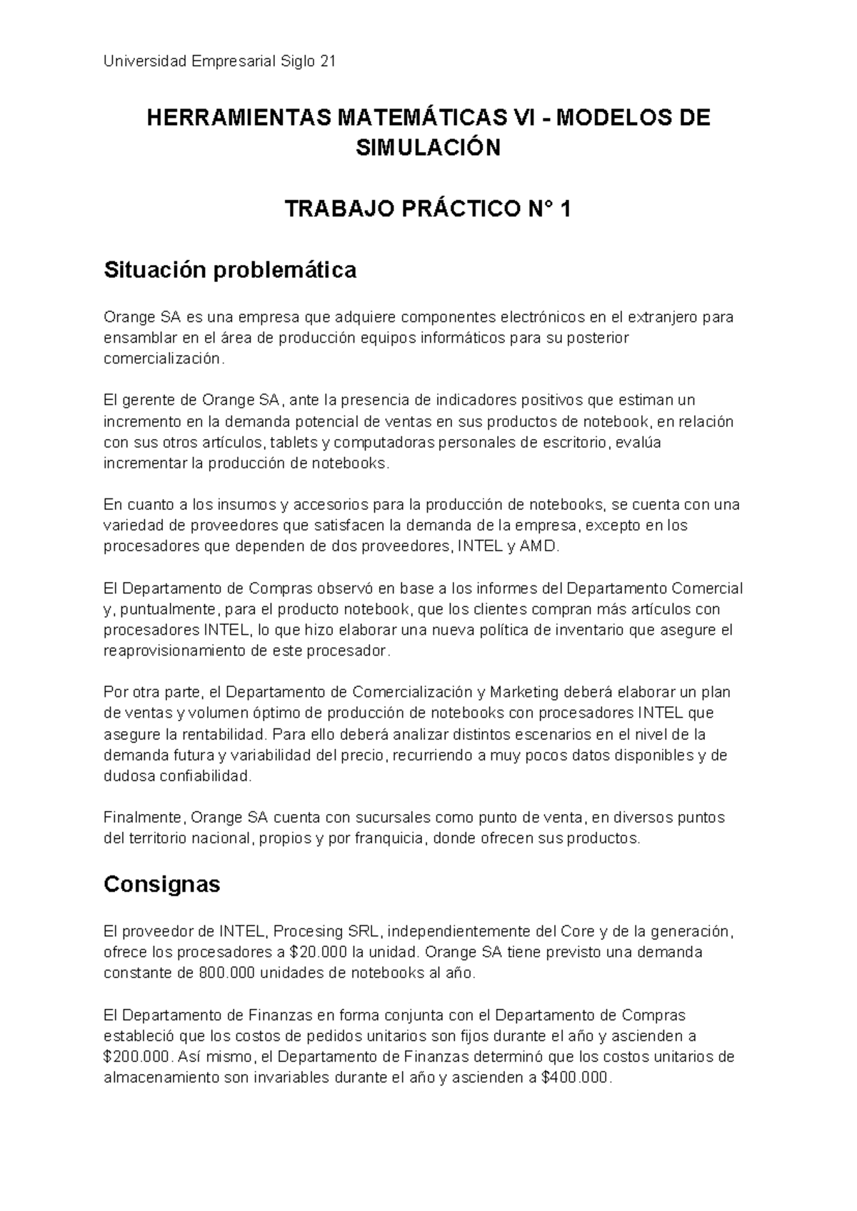 Hm6ms Tp1 Herramientas MatemÁticas Vi Modelos De SimulaciÓn Trabajo