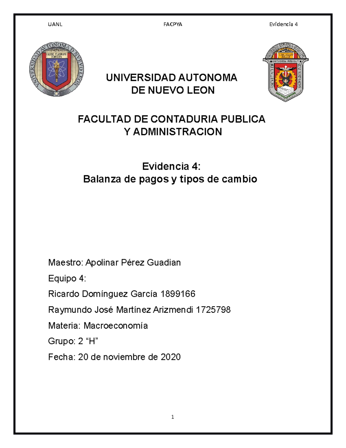 Evidencia 4 Macroeconomia Universidad Autonoma De Nuevo Leon Facultad