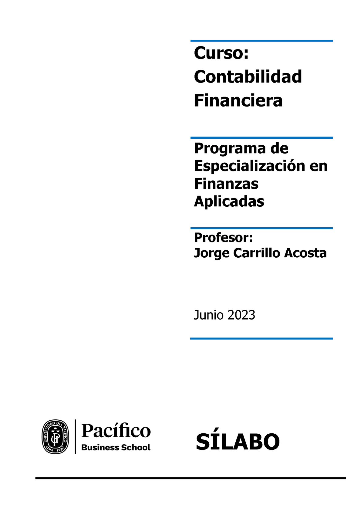 10 Pefa Sílabo Contabilidad Financiera 2023 6 SÕlabo Curso