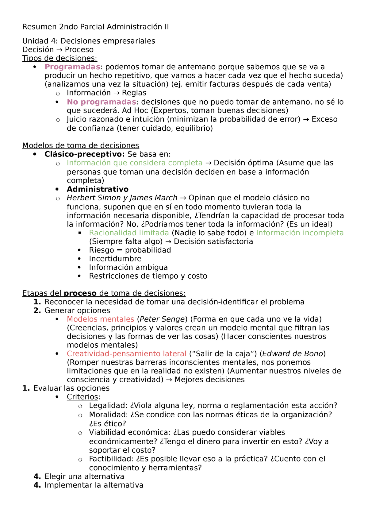 Resumen 2ndo Parcial Admin Ii Resumen 2ndo Parcial Administración Ii