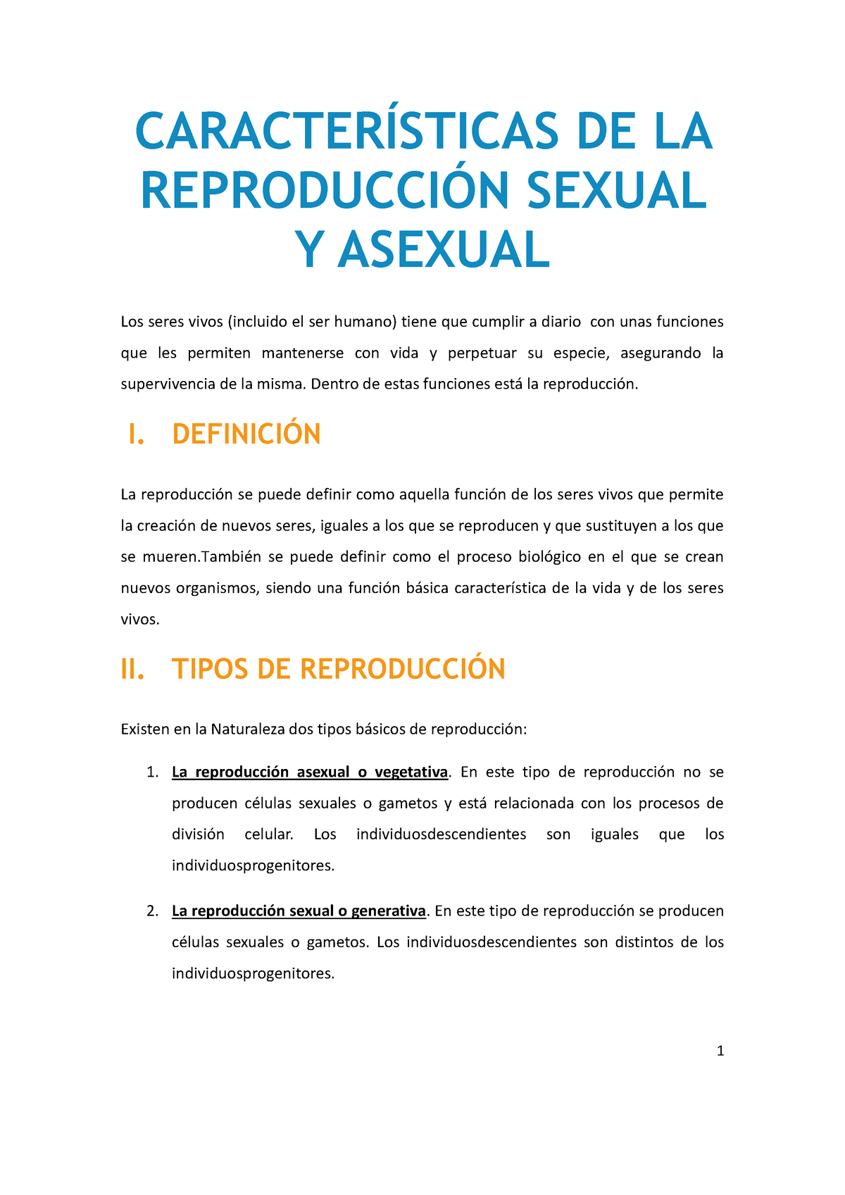 Diferencias Entre Reproduccion Asexual Y Sexual CaracterÍsticas De La
