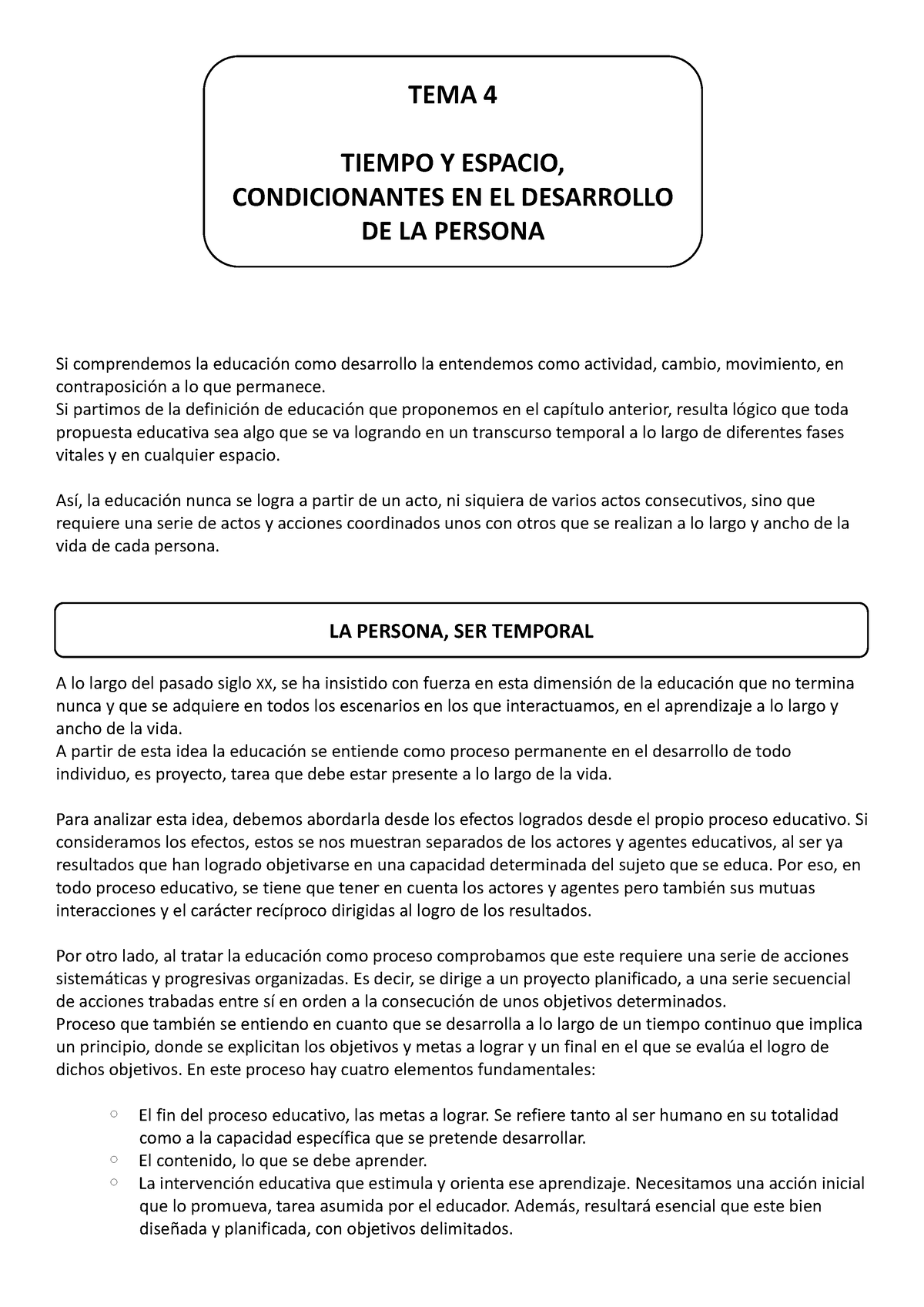 Tema 4 Apuntes Tema 4 De La Asignatura Teoría Del A Educación Del