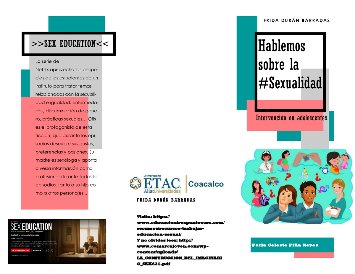 Triptico Sexualidad Actualidad Hablemos Sobre La Sexualidad Sex