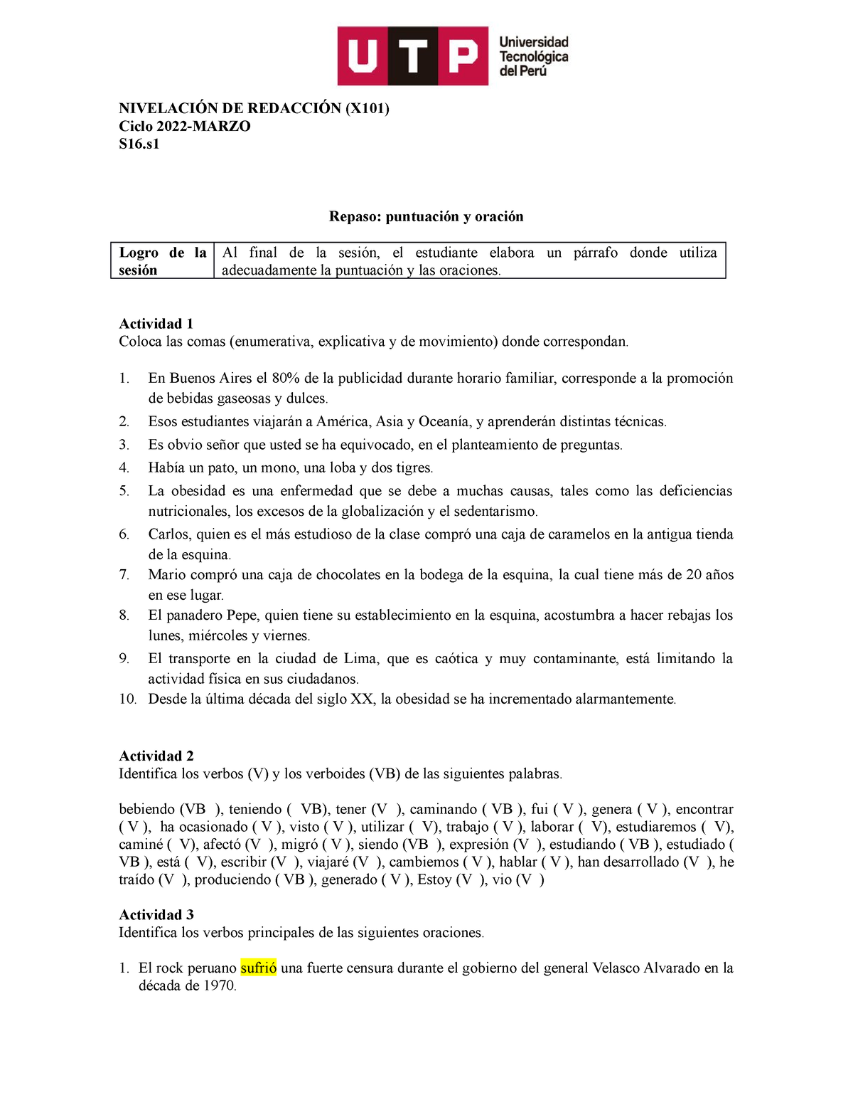 Nivelación De Redacción Semana 16 S1 NivelaciÓn De RedacciÓn X101