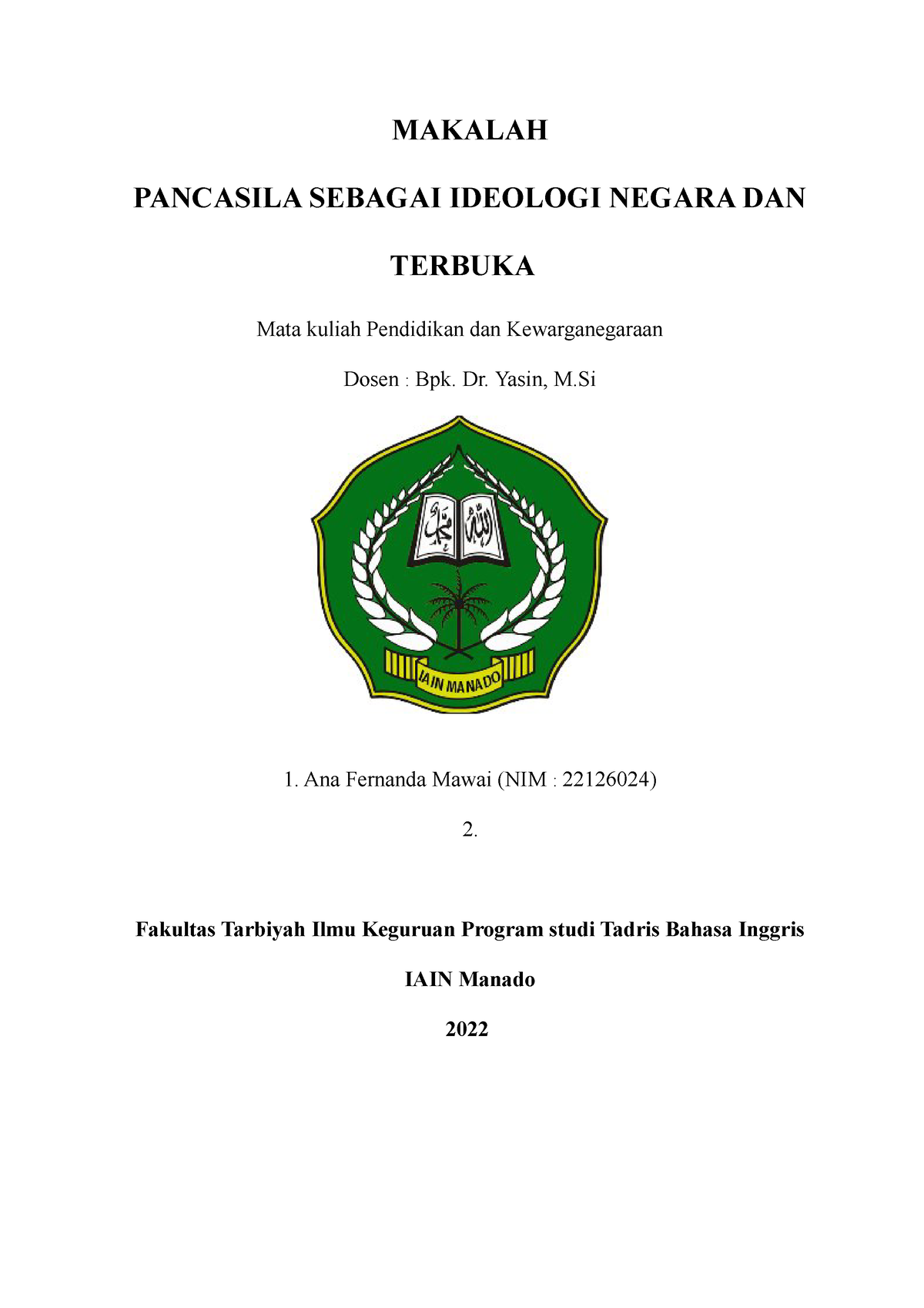 Makalah Pkn Pancasila Sebagai Ideologi Dan Dasar Negara Kunci Jawaban